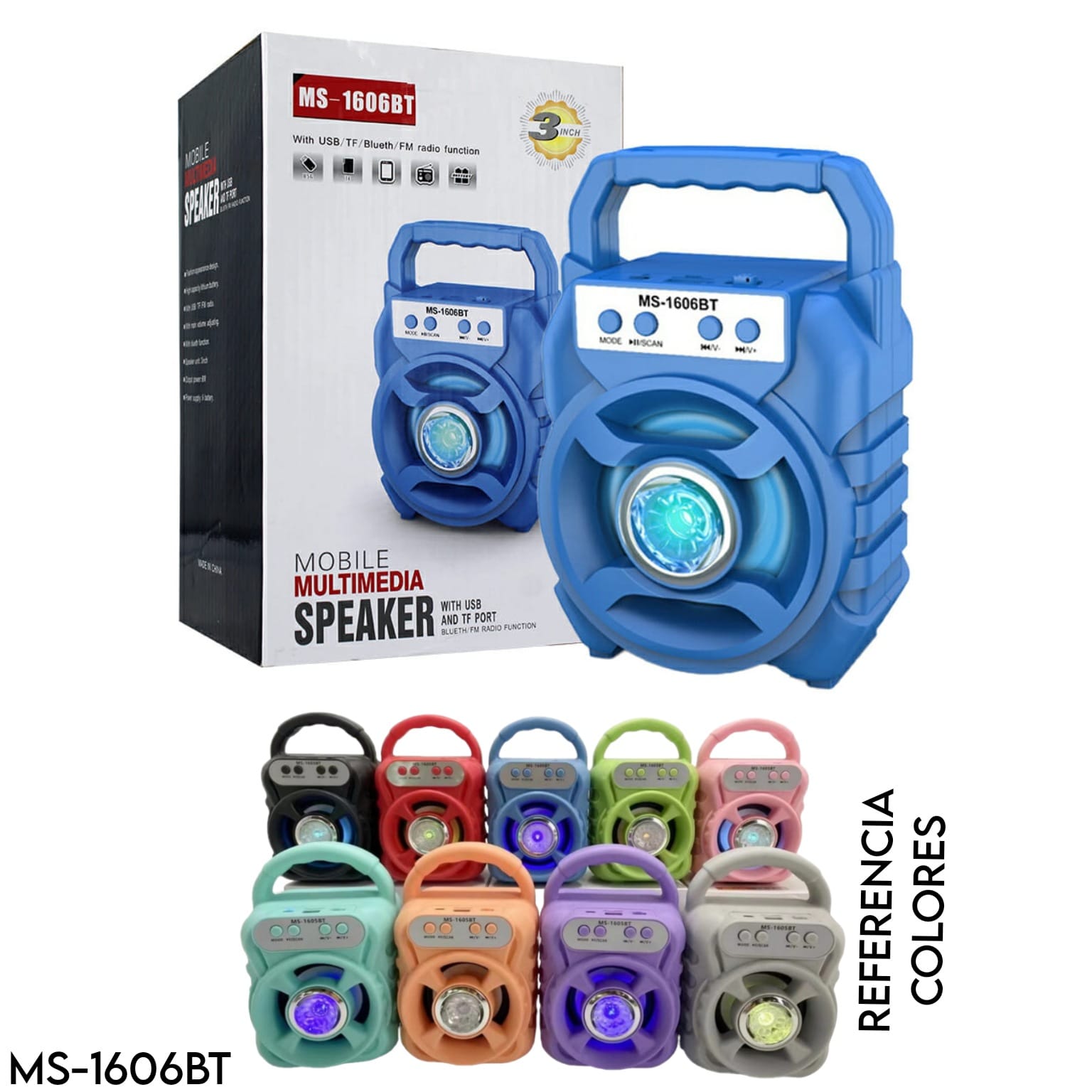 BOCINA RECARGABLE/USB/BLUETOOTH – MS-1606BT – Derek